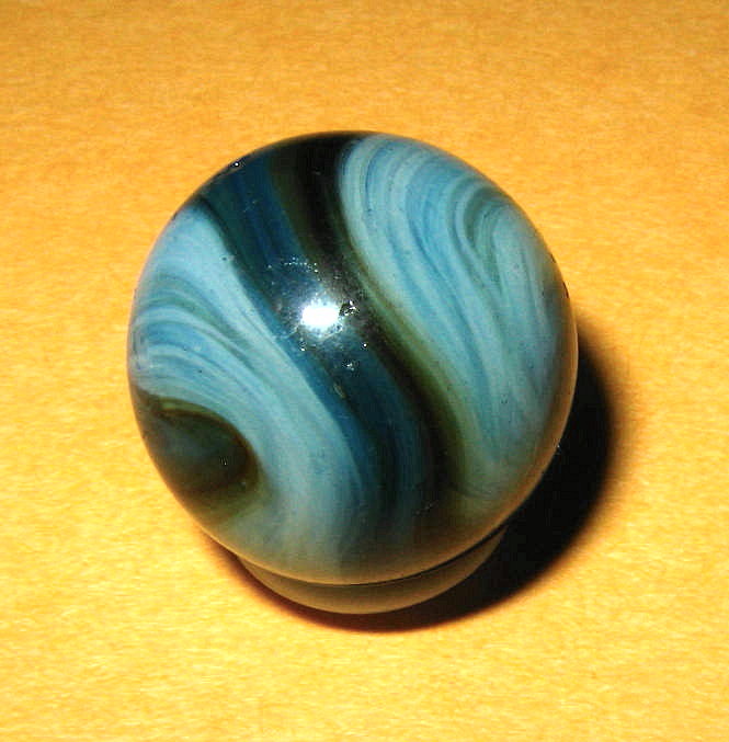 Ever See A Teal And Brown Akro Agate Popeye? - General Marble & Glass ...