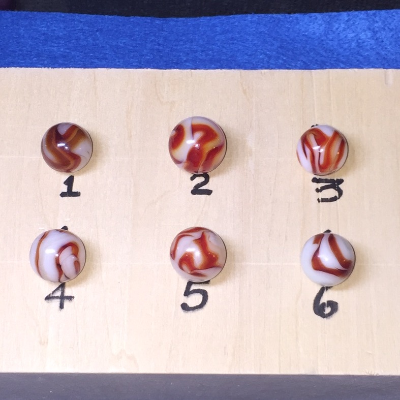 Group 002: Red on White marbles - Marble I.D.'s - Marble Connection