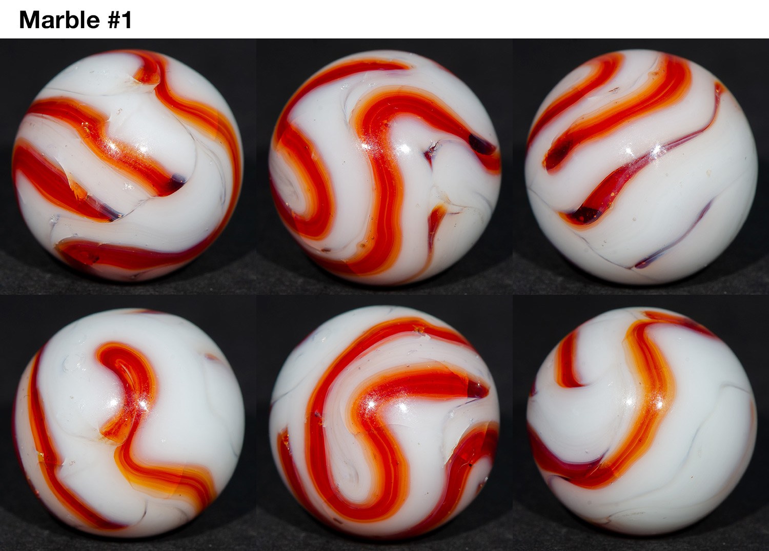 Red and white swirls x3 - Marble I.D.'s - Marble Connection