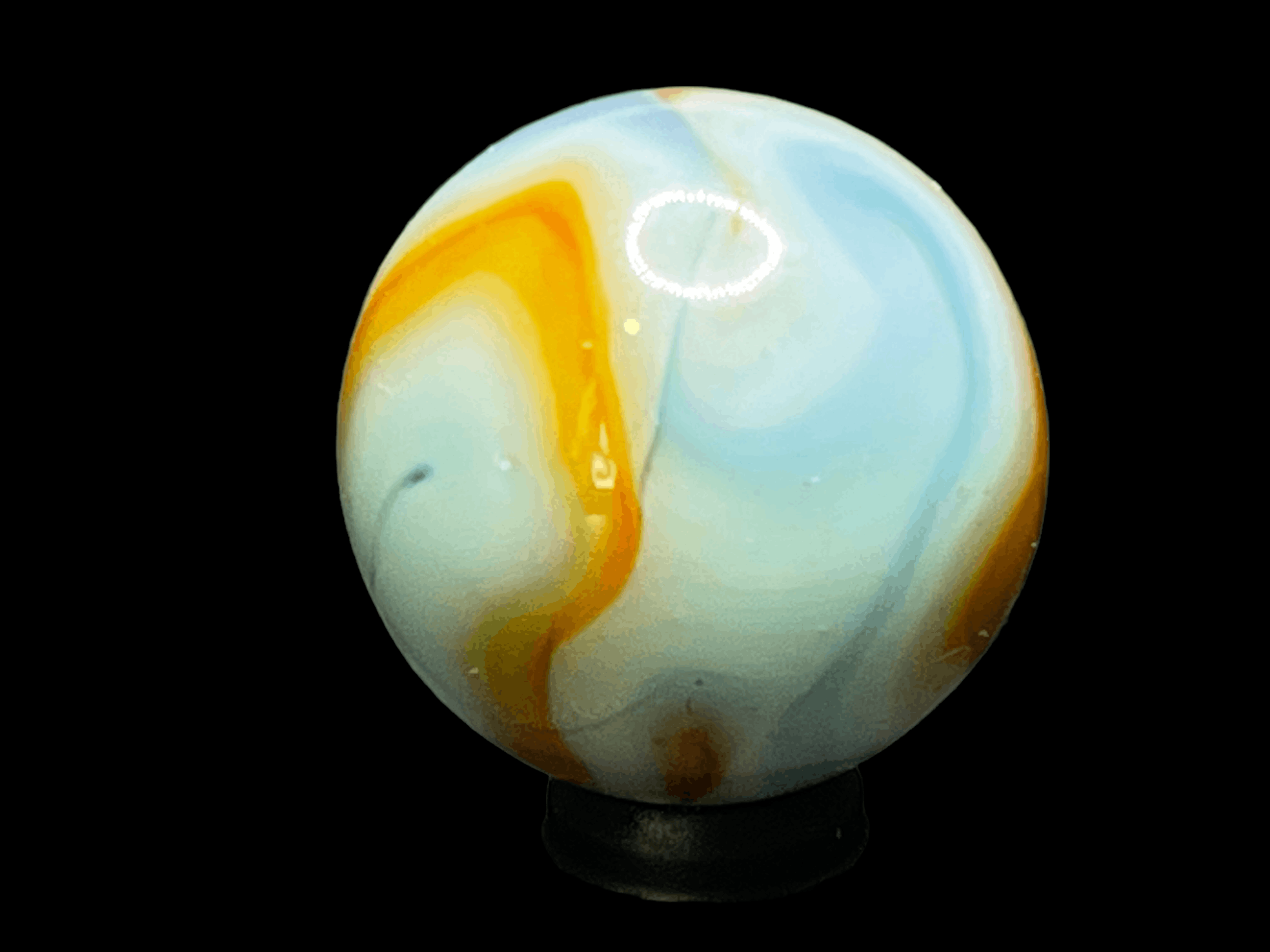 orange blue swirl .63 - Marble I.D.'s - Marble Connection